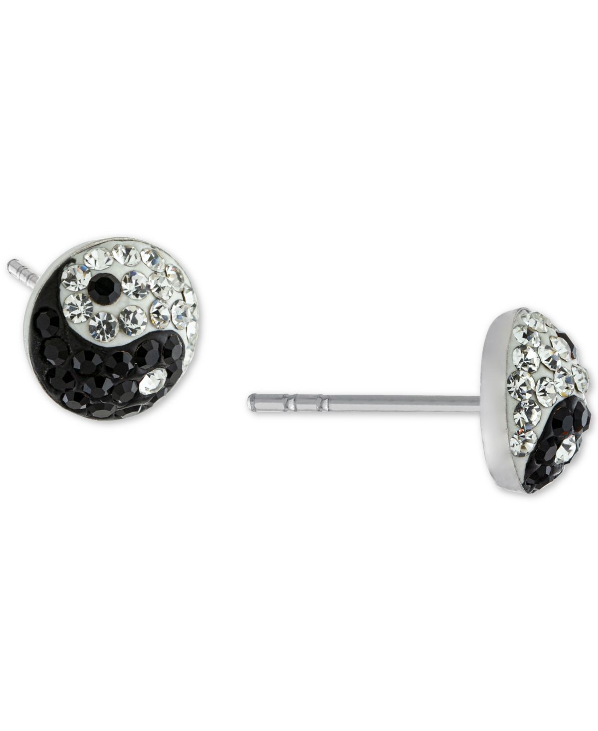 Click here for Crystal Pave Yin Yang Stud Earrings in Sterling Si... prices