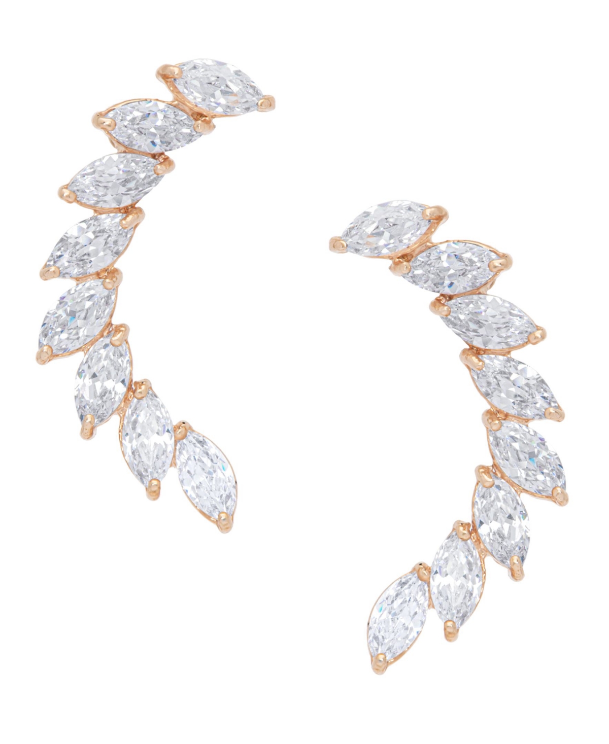 Click here for Cubic Zirconia Curved Post Rose Gold Plate Earring... prices