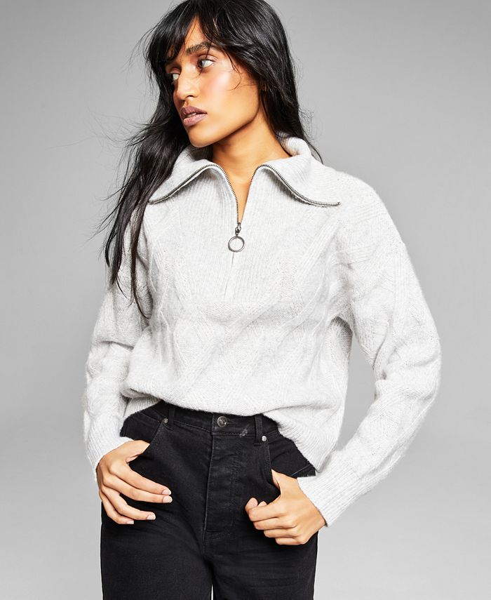 And Now This Women's Funnel-Collar Sweater - Macy's