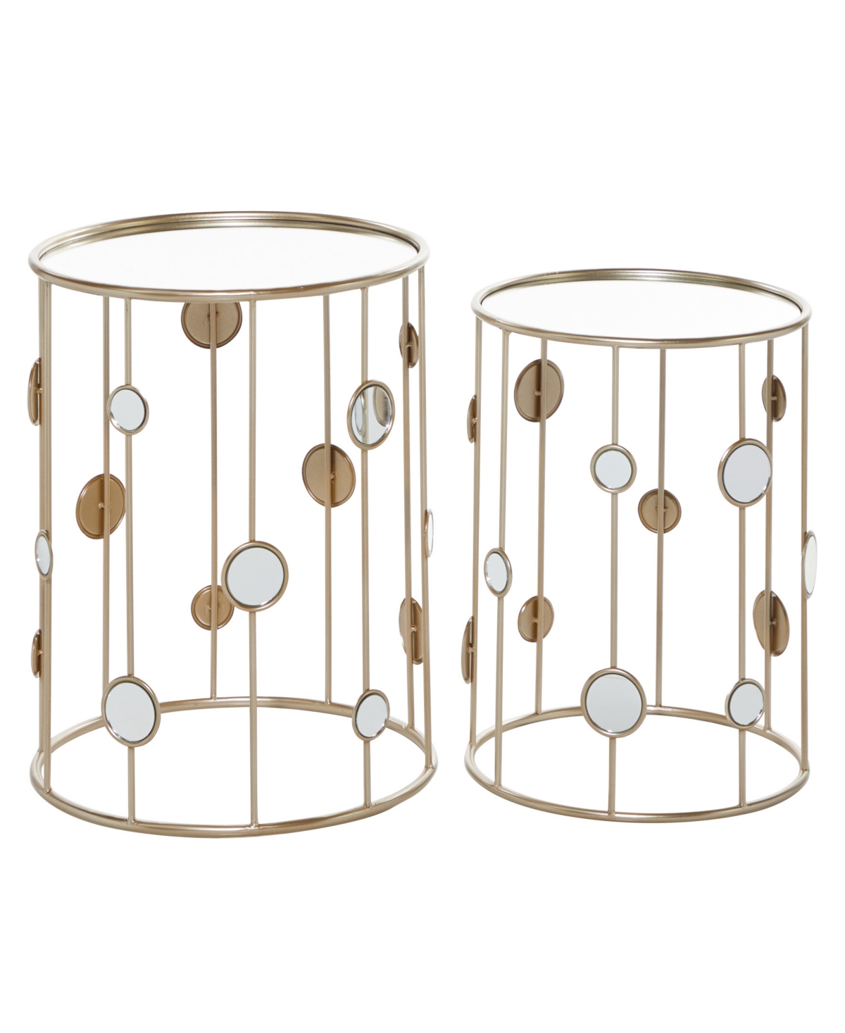 Click here for Metal Contemporary Accent Table  2 Pieces - Gold-T... prices
