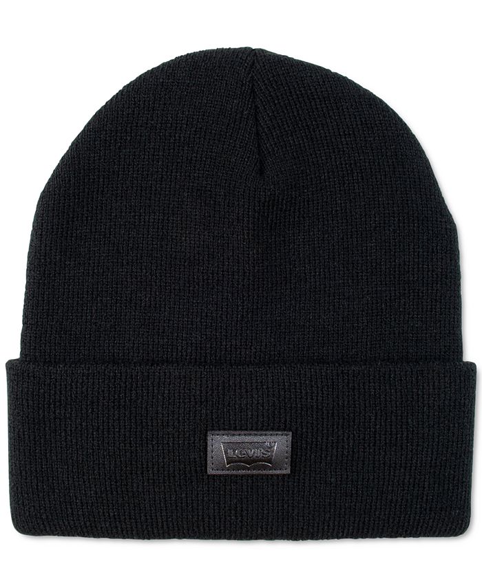 Levi's Levi’s All Season Comfy Leather Logo Patch Hero Beanie - Macy's