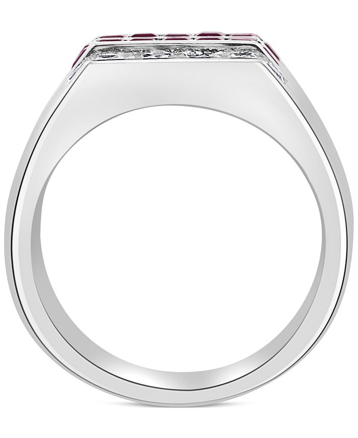 EFFY Collection EFFY® Men's Ruby (1 ct. t.w.) & White Sapphire (1-1/4 ...
