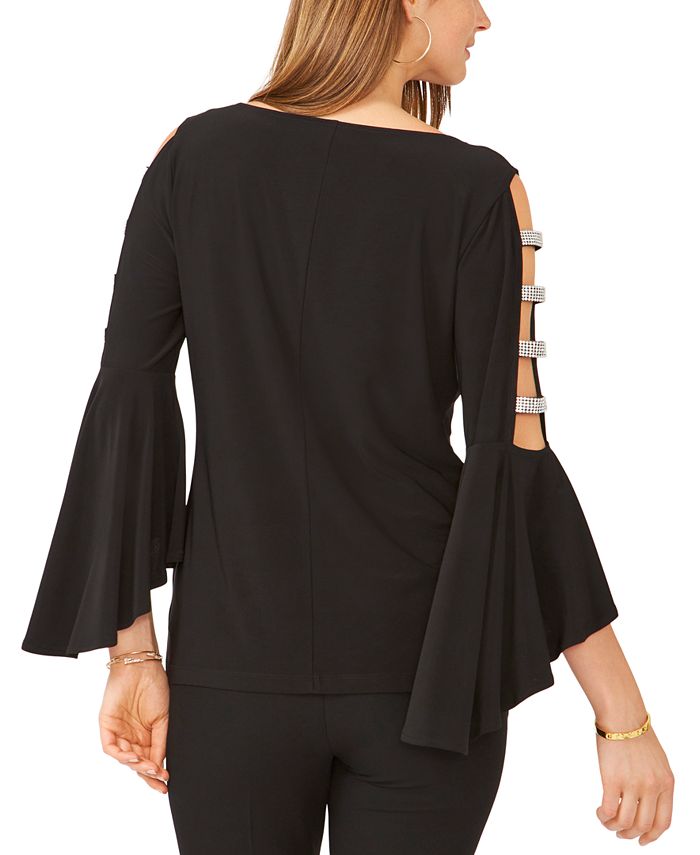 MSK Ladder-Trim Bell-Sleeve Top - Macy's