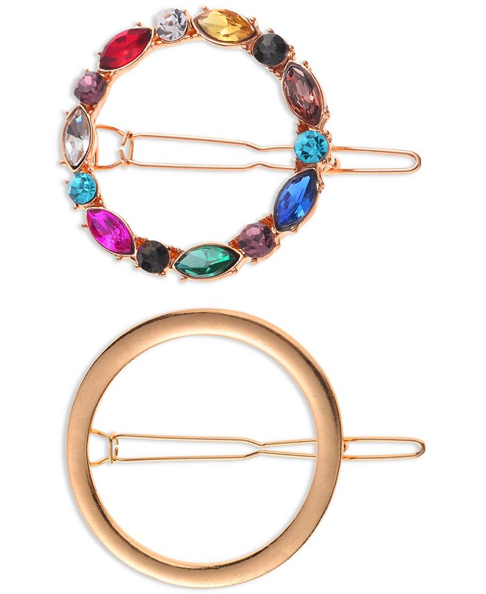 INC International Concepts 2-Pc. Gold-Tone & Multicolor Crystal Circle ...