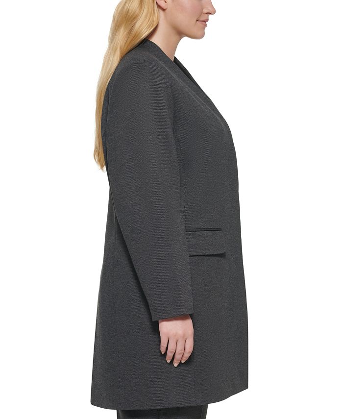 Calvin Klein Plus Size Open-Front Topper Jacket - Macy's
