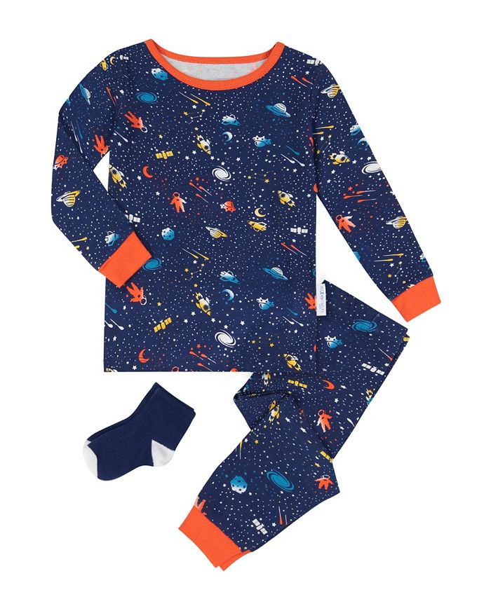 Max & Olivia Baby Boys 2 Piece Pajama Set with Socks - Macy's