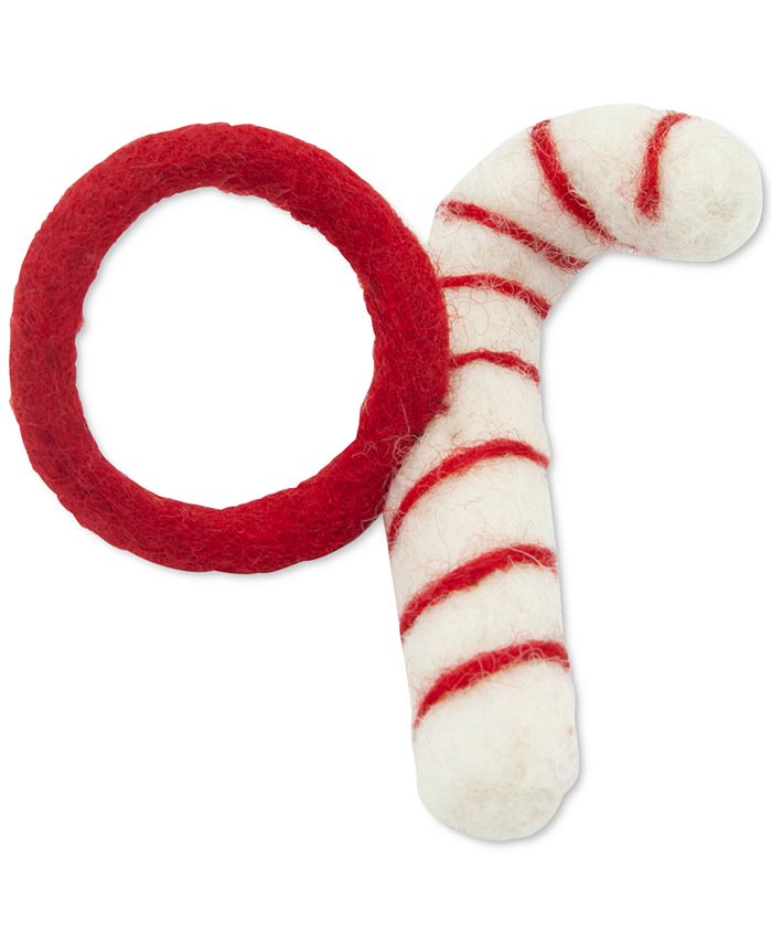 Thirstystone Felted Wool Candy Cane Napkin Rings, Set of 4 - Macy's