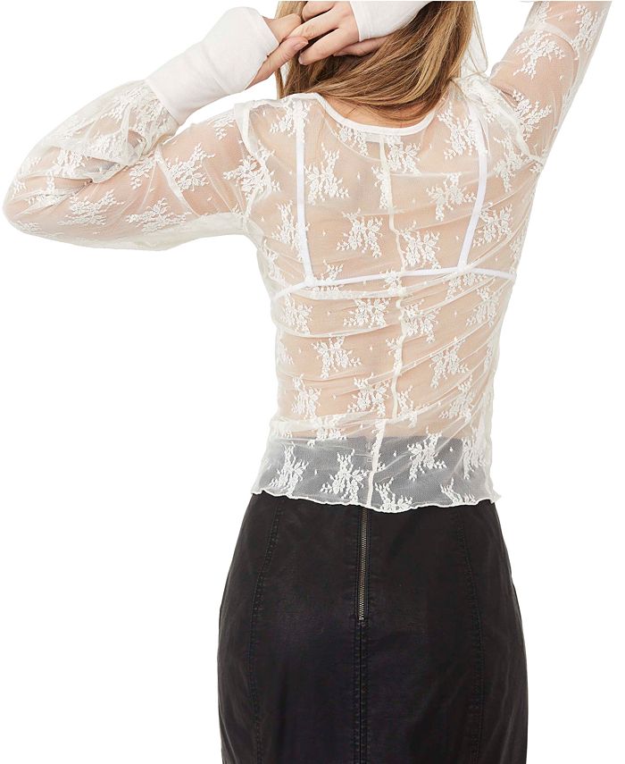 Free People U Into This Sheer Top & Reviews - Tops - Women - Macy's