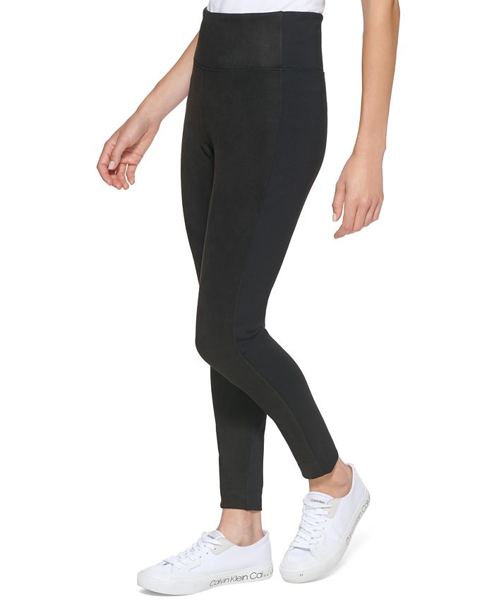 Calvin Klein Faux Suede Front Pull On Pants Macys