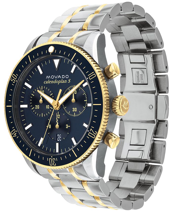 Movado Men's Heritage Calendoplan Swiss Chronograph Two-Tone Stainless ...