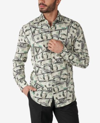 Men's Slim Fit Opposuits Cashanova Money Print Dress Shirt - Macy's