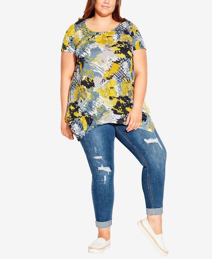 Avenue Plus Size Abby Crush Tunic Top - Macy's