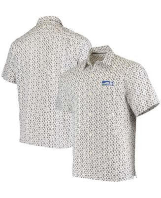Men's White Seattle Seahawks Baja Mar Throwback Woven Button-Up Shirt ...