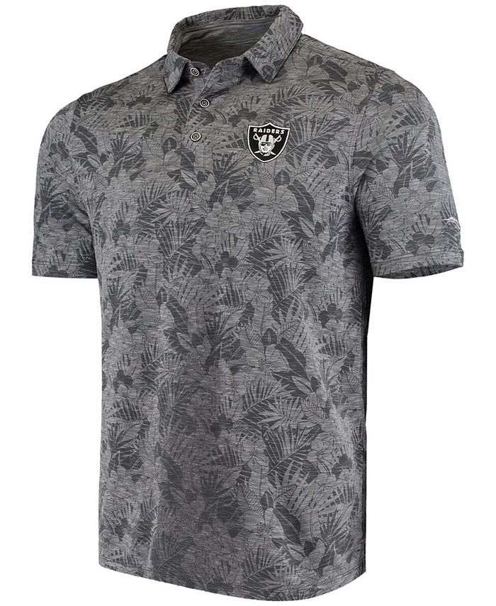 Tommy Bahama Mens Black Las Vegas Raiders Sport Palmetto Palms Polo
