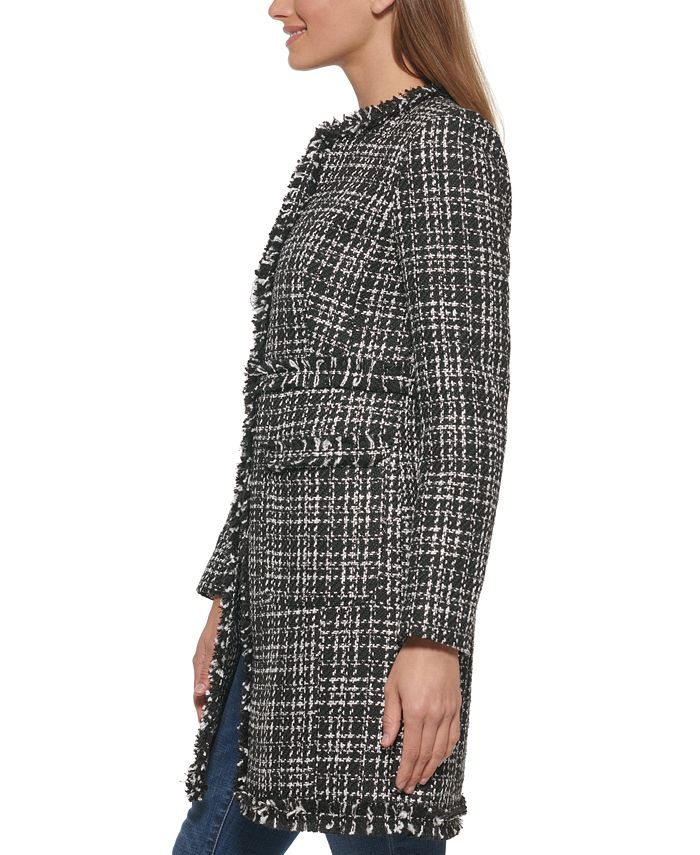 DKNY Long Tweed Topper Jacket - Macy's