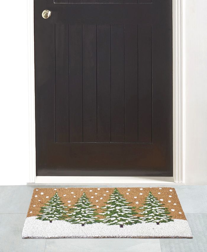 VCNY Home Snow Trees Coir Doormat - Macy's