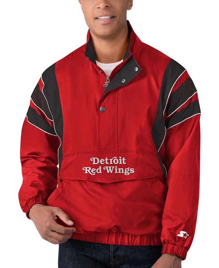 Starter Men's Red Detroit Red Wings Impact Half-Zip Jacket - Macy's