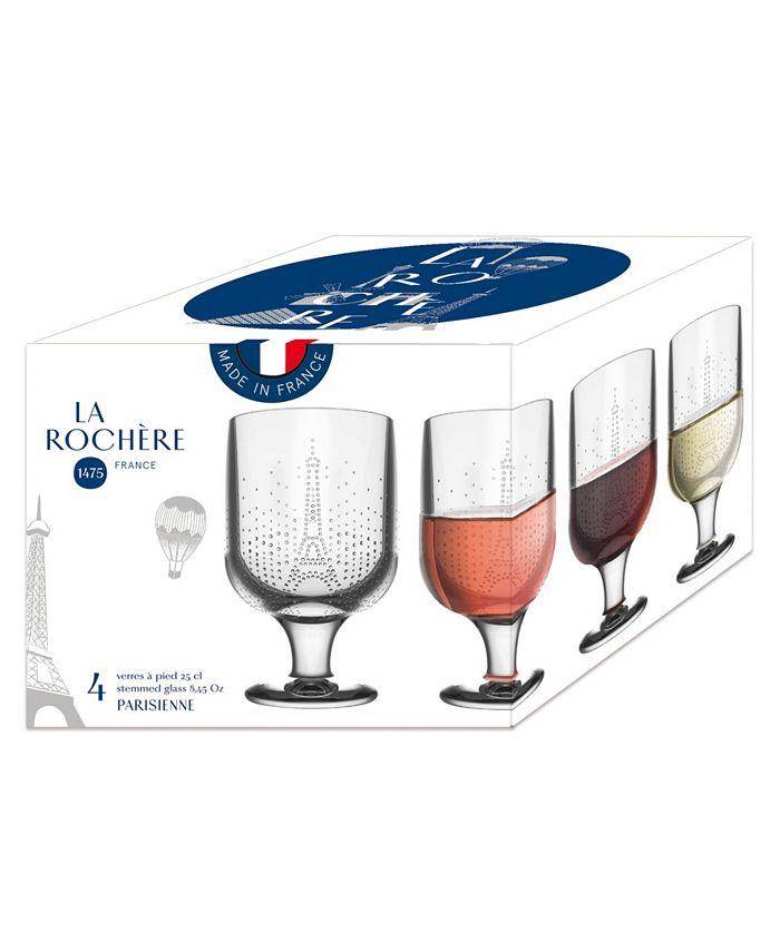 La Rochère Parisienne 9 Ounce Stemmed Wine Glass, Set of 4 - Macy's