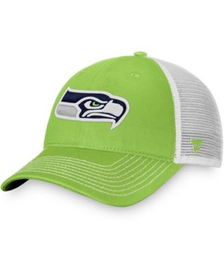 Men's Neon Green, White Seattle Seahawks Fundamental Trucker Snapback ...