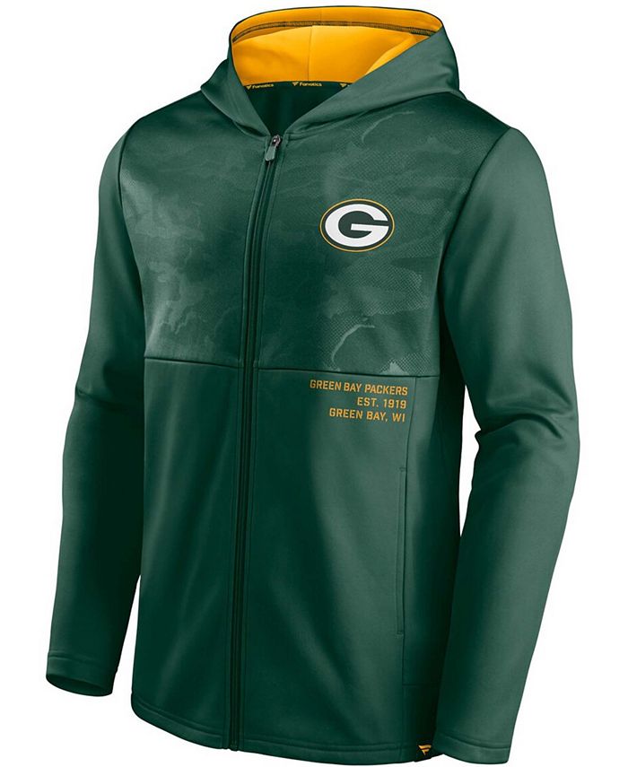 Fanatics Men's Green Green Bay Packers Defender Full-Zip Hoodie Jacket ...