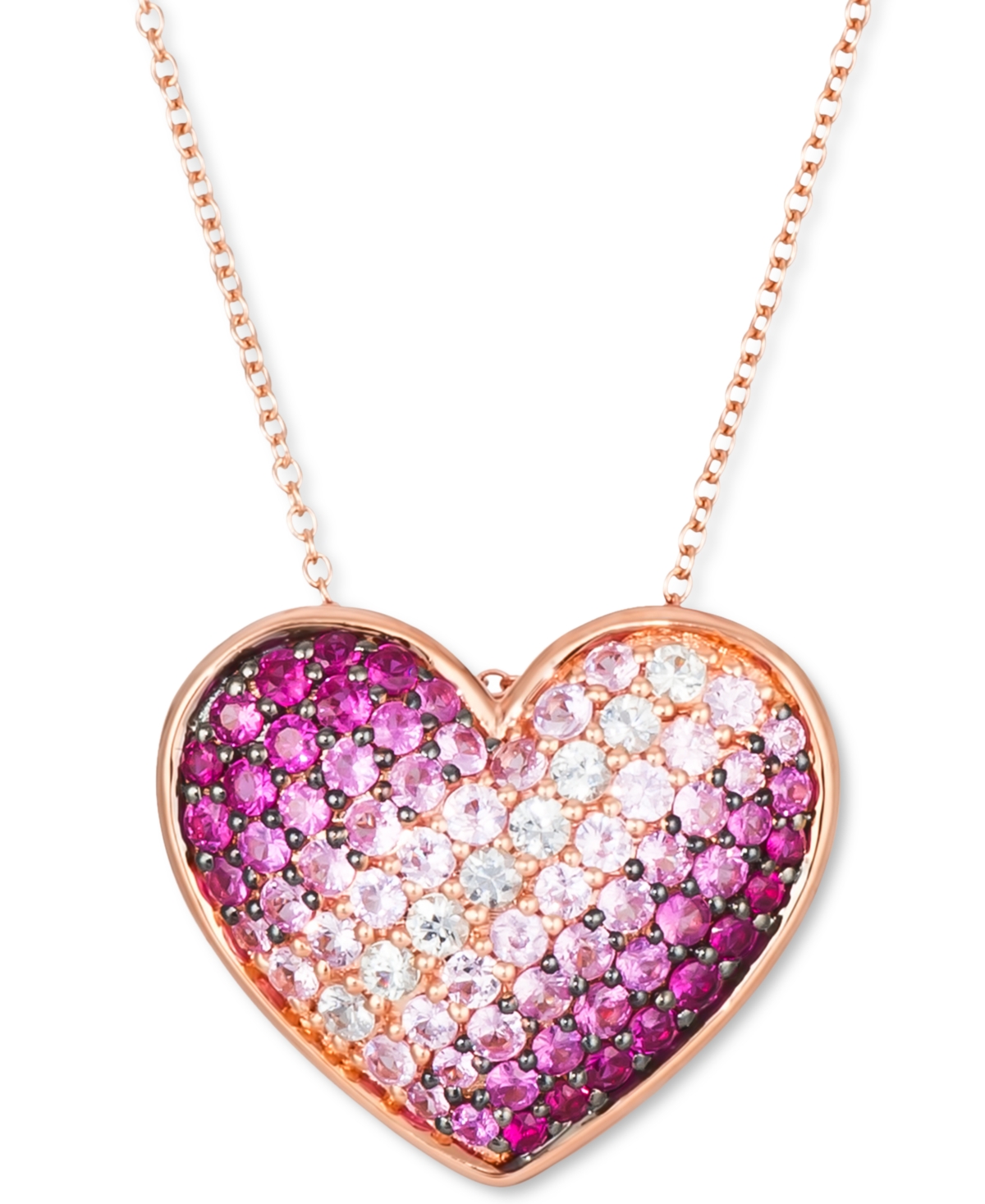 Click here for Le Vian Strawberry Ombre Pink Sapphire Heart 18 Pe... prices