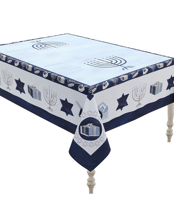 Laural Home Happy Hanukkah Tablecloth, 70" x 84" - Macy's