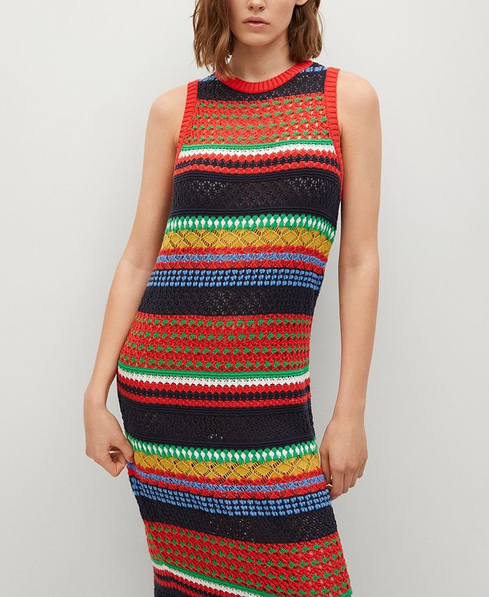 MANGO Women's Knit Cotton-Blend Dress - Macy's