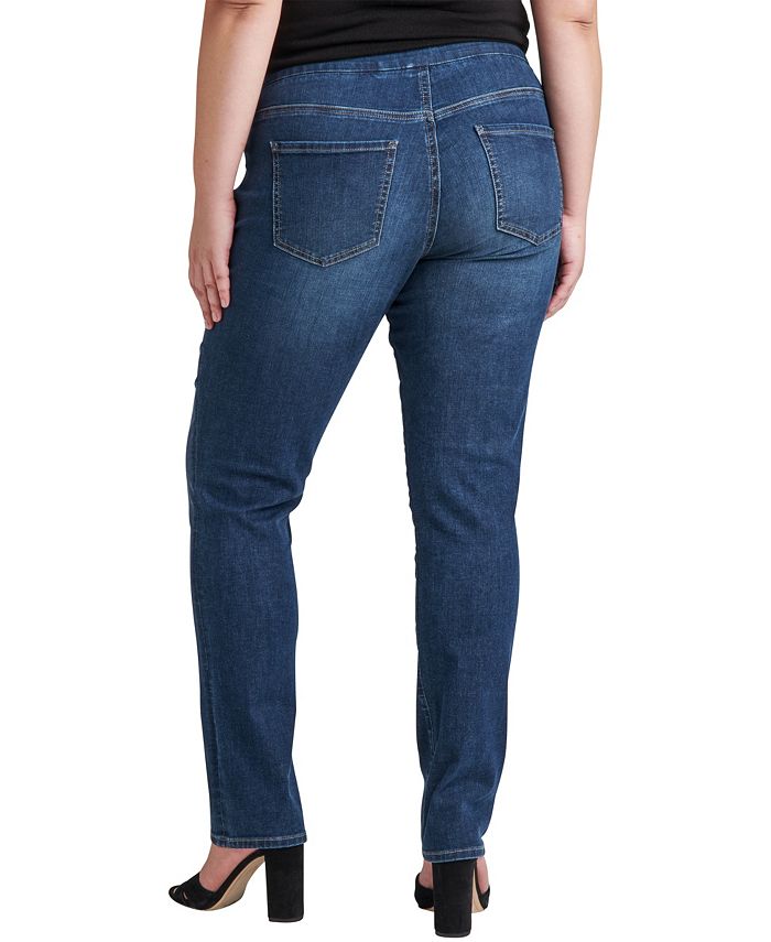 JAG Plus Size Peri Mid Rise Straight Leg Pull-On Jeans - Macy's