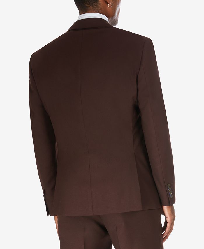 Tayion Collection Men's Classic-Fit Solid Brown Suit Separate Jacket ...