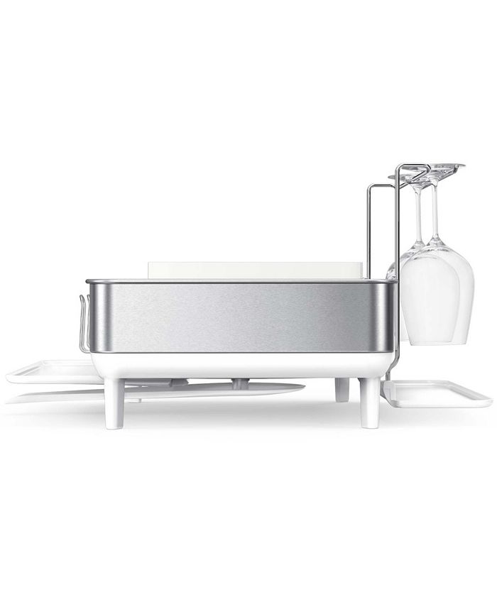 simplehuman Kitchen Dish Drying Rack with Swivel Spout, Fingerprint ...