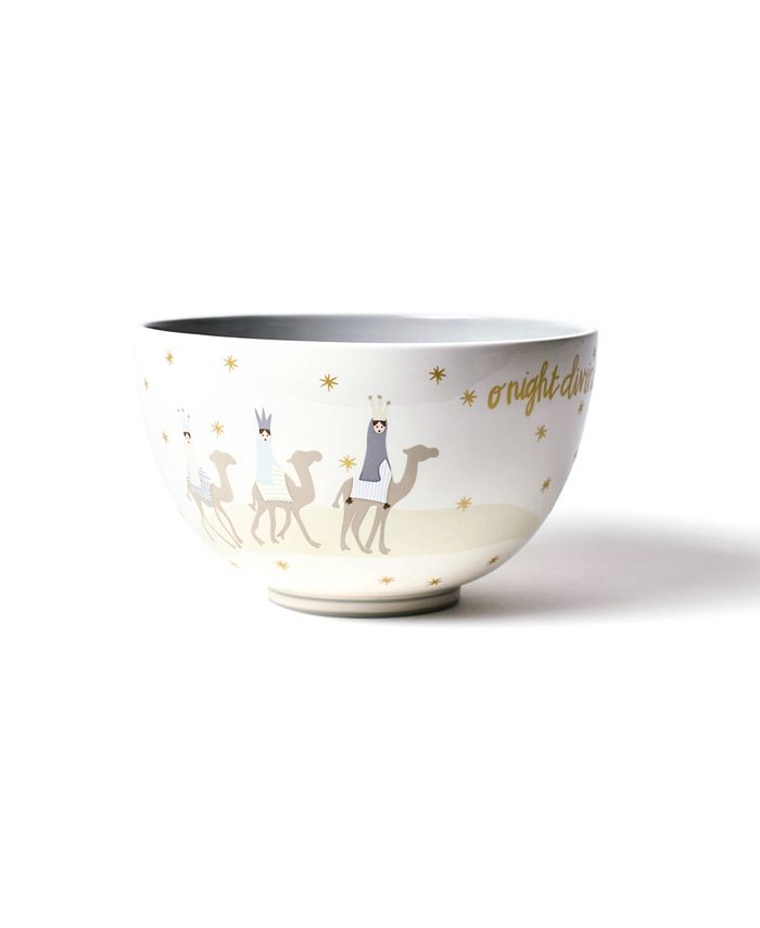 Coton Colors Neutral Nativity 9" Footed Bowl - Macy's