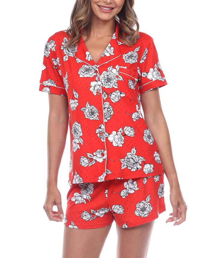 White Mark Women's Short Sleeve Floral Pajama Set, 2-Piece & Reviews ...