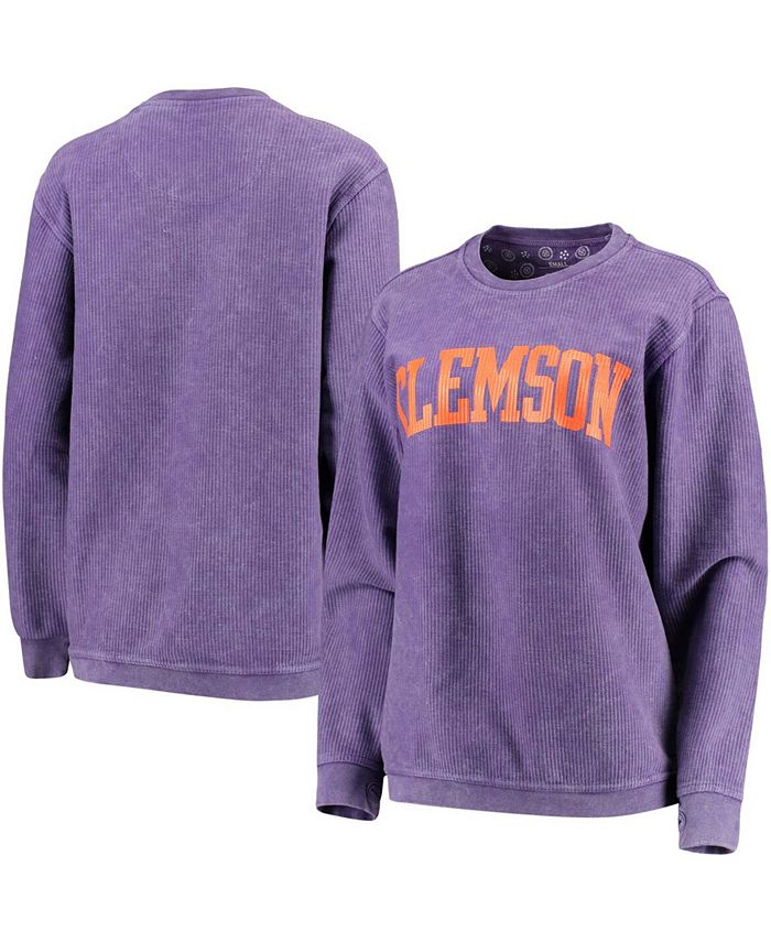 Pressbox Women's Purple Clemson Tigers Comfy Cord Vintage-Like Wash ...