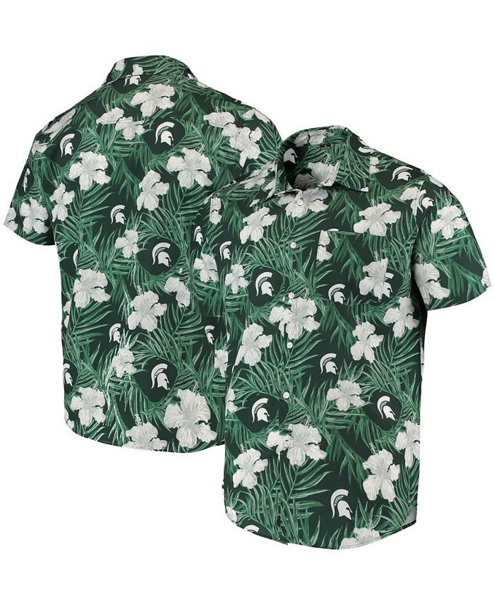 FOCO Men's Green Michigan State Spartans Floral Button-Up Shirt - Macy's