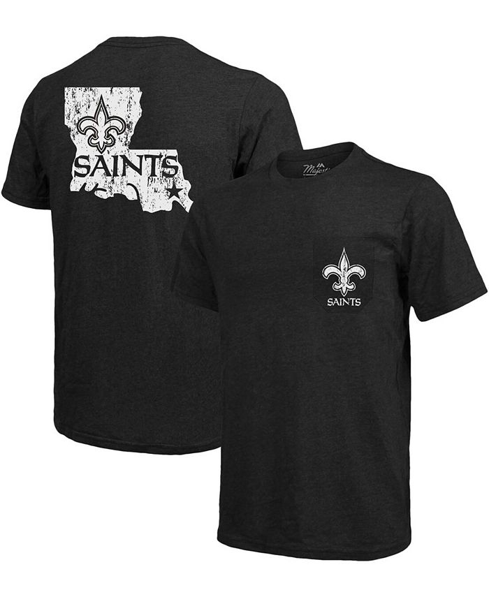 Majestic New Orleans Saints Tri-Blend Pocket T-shirt - Black - Macy's