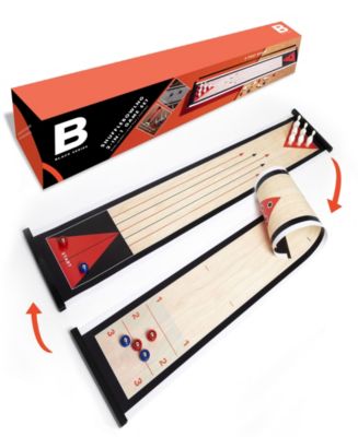 Black Series 2 in 1 Tabletop Shuffleboard and Bowling Set, 13 Piece ...
