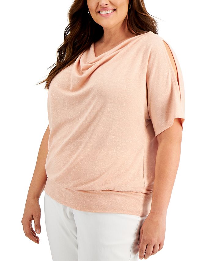 JM Collection Plus Size Lurex Top - Macy's