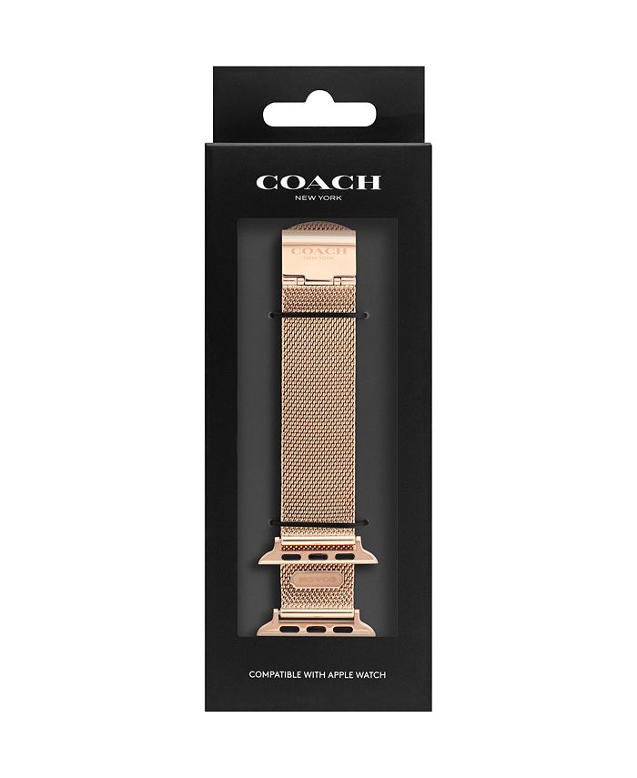 COACH Rose Gold-Tone Mesh Bracelet 38/40/41mm Apple Watch Band - Macy's