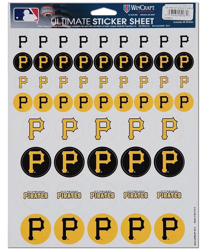Wincraft Multi Pittsburgh Pirates 8.5'' x 11'' Sticker Sheet, Pack of ...