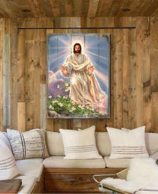 Designocracy Jesus Resurrection Wooden Wall Decor, 36" x 24" - Macy's