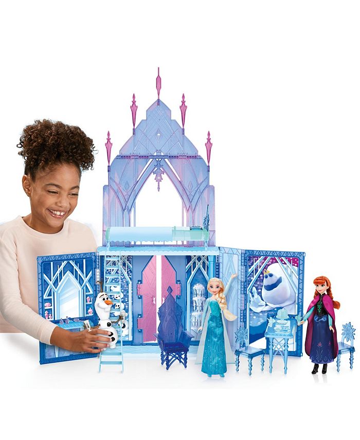 Frozen Elsa's Fold and Go Ice Palace Playset with Small Doll - Macy's