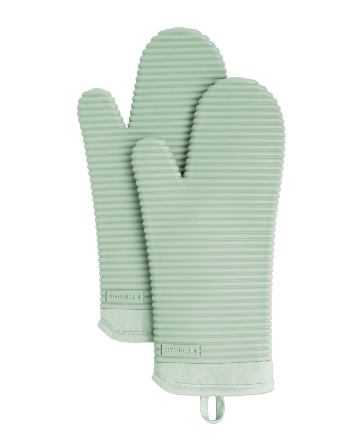 KitchenAid Ribbed Soft Silicone 2-Pc. Oven Mitt Set - Green