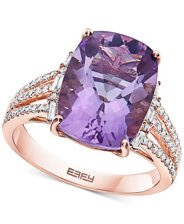 EFFY Collection EFFY® Amethyst (6-1/6 ct. t.w.) & Diamond (3/8 ct. t.w ...