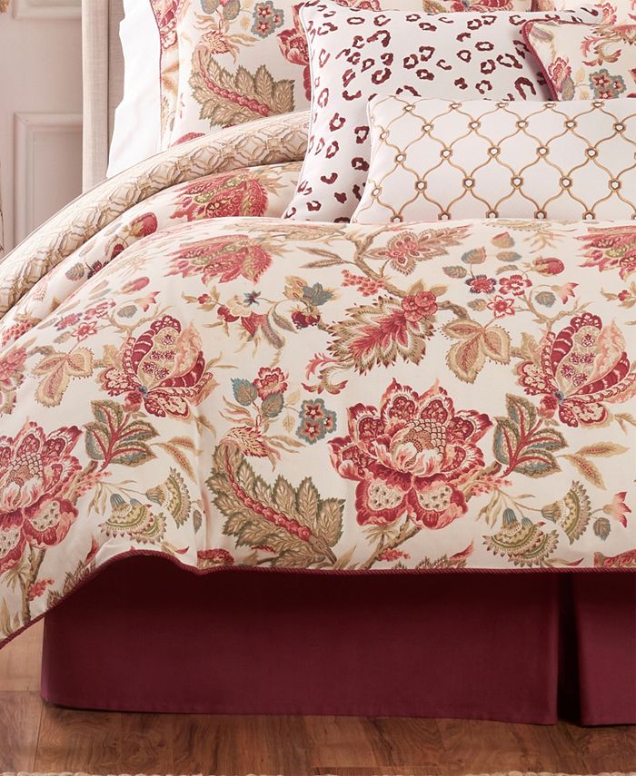 Rose Tree Emory Jacobean Floral 4 Piece Comforter Set, Queen - Macy's