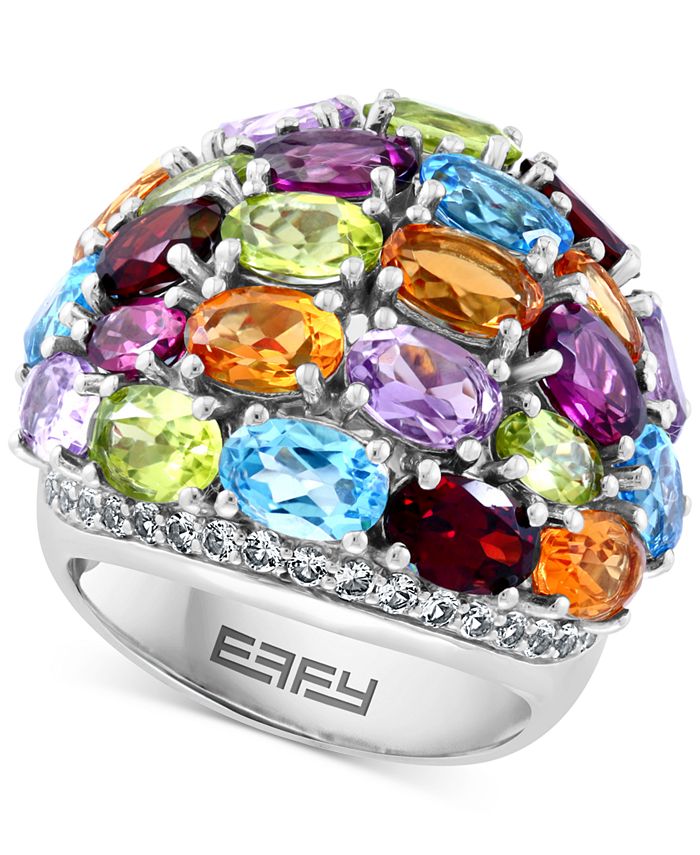 EFFY Collection EFFY® Multi-Gemstone Ring (17-1/5 ct. t.w.) in Sterling ...