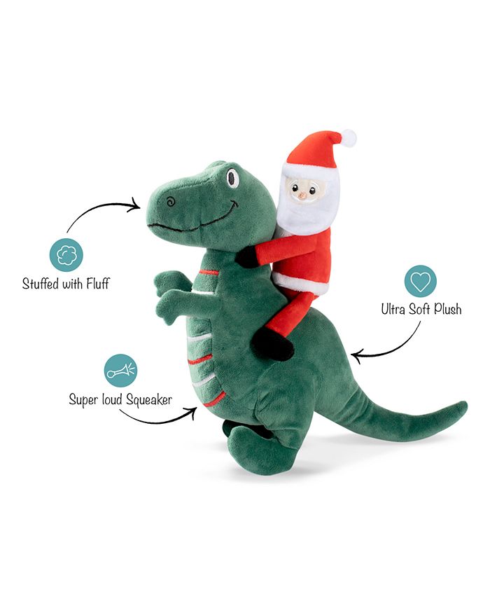 Fringe Studio Santa Saurus Rex Plush Dog Toy - Macy's