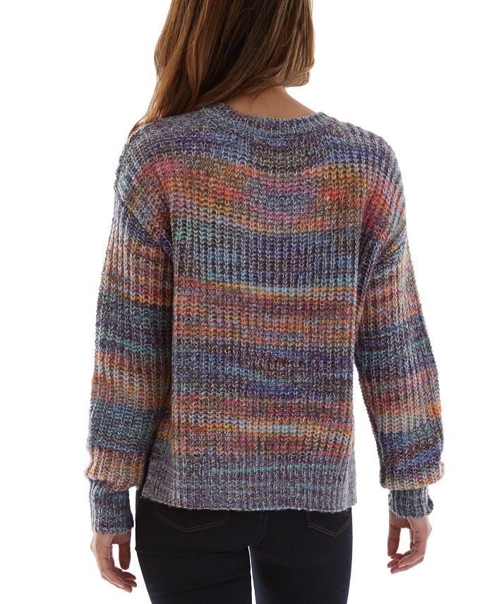 BCX Multi-Colored Dropped-Shoulder Sweater - Macy's