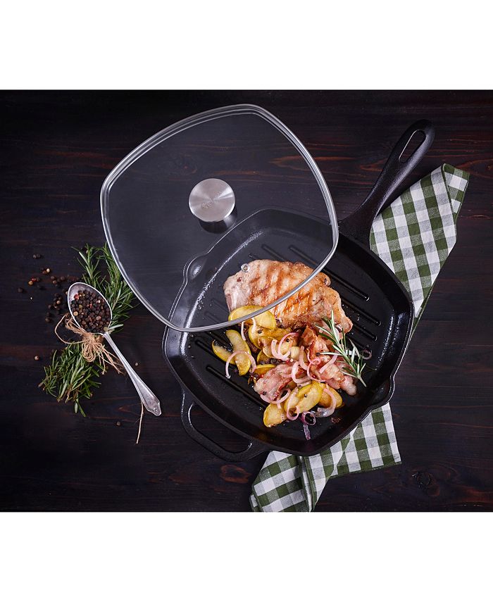 Victoria Glass Lid with Stainless Steel Knob for 10" Grill Pan - Macy's