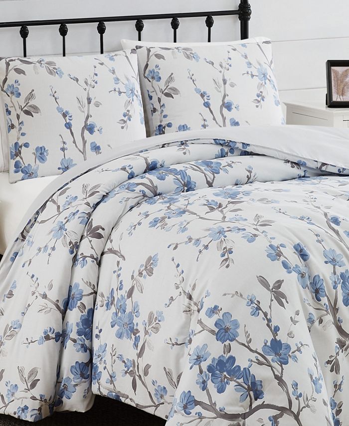 Cannon Kasumi Floral 3 Piece Duvet Cover Set Full Queen Macys