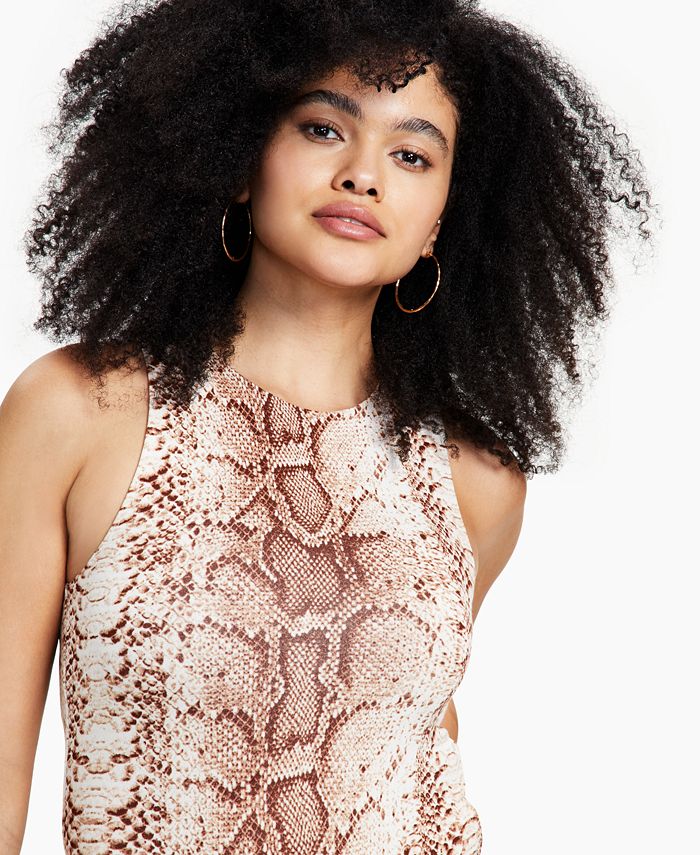 Bar III Python-Print Bodysuit, Created for Macy's & Reviews - Tops - Women - Macy's